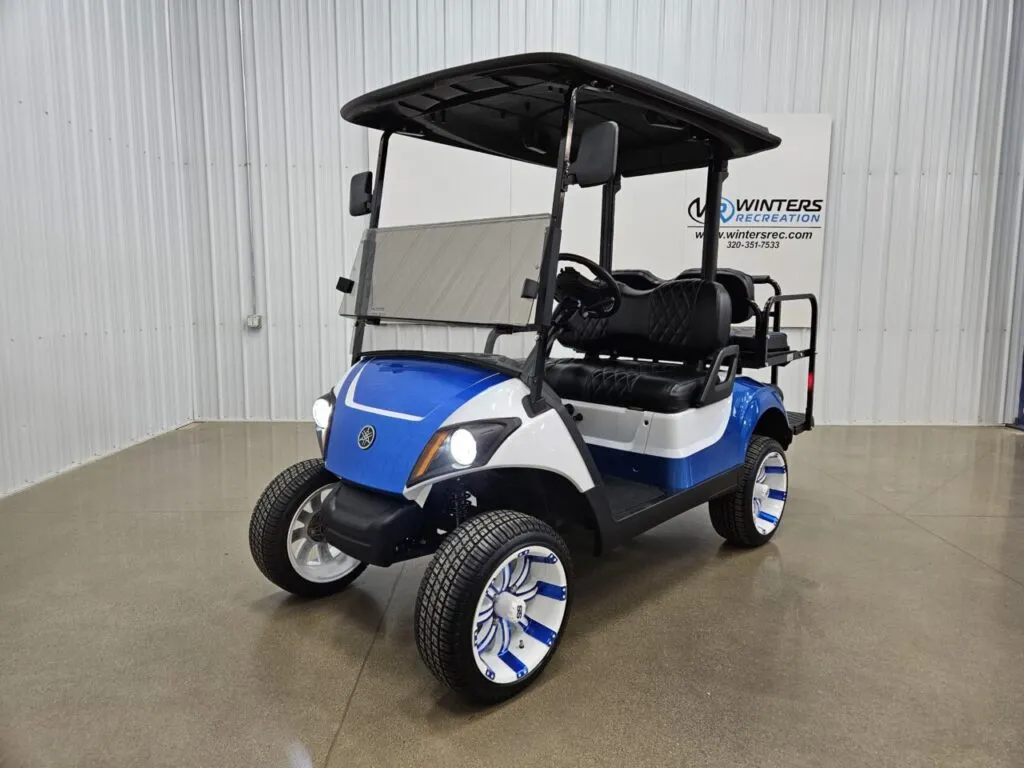 2018 Yamaha Drive 2 Gas Carb STREET READY Golf Cart, Blue Kandi & Pearl ...
